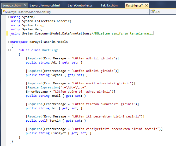 Aspnet Mvc De Forma Kontrol Ekleme Aspnet Mvc Aspnet Mvc Eticaret Ve İçerik Yönetimi