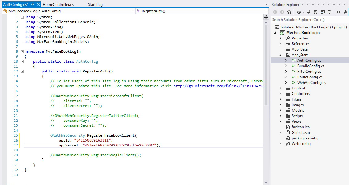 Aspnet Mvc 40 Facebook Login Aspnet Mvc Aspnet Mvc Eticaret