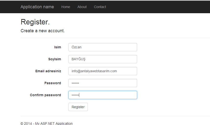 Kullanıcı Kayıt Ekranına Ekstra Alan Eklemek Aspnet Mvc 5 Aspnet Mvc Eticaret Ve İçerik